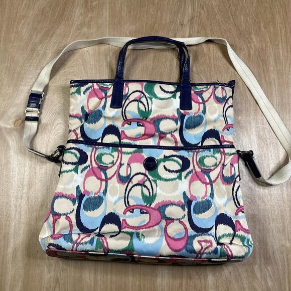 Coach | Bags | Coach Colorful Logo Designer Shoulder Bag Purse | Poshmark